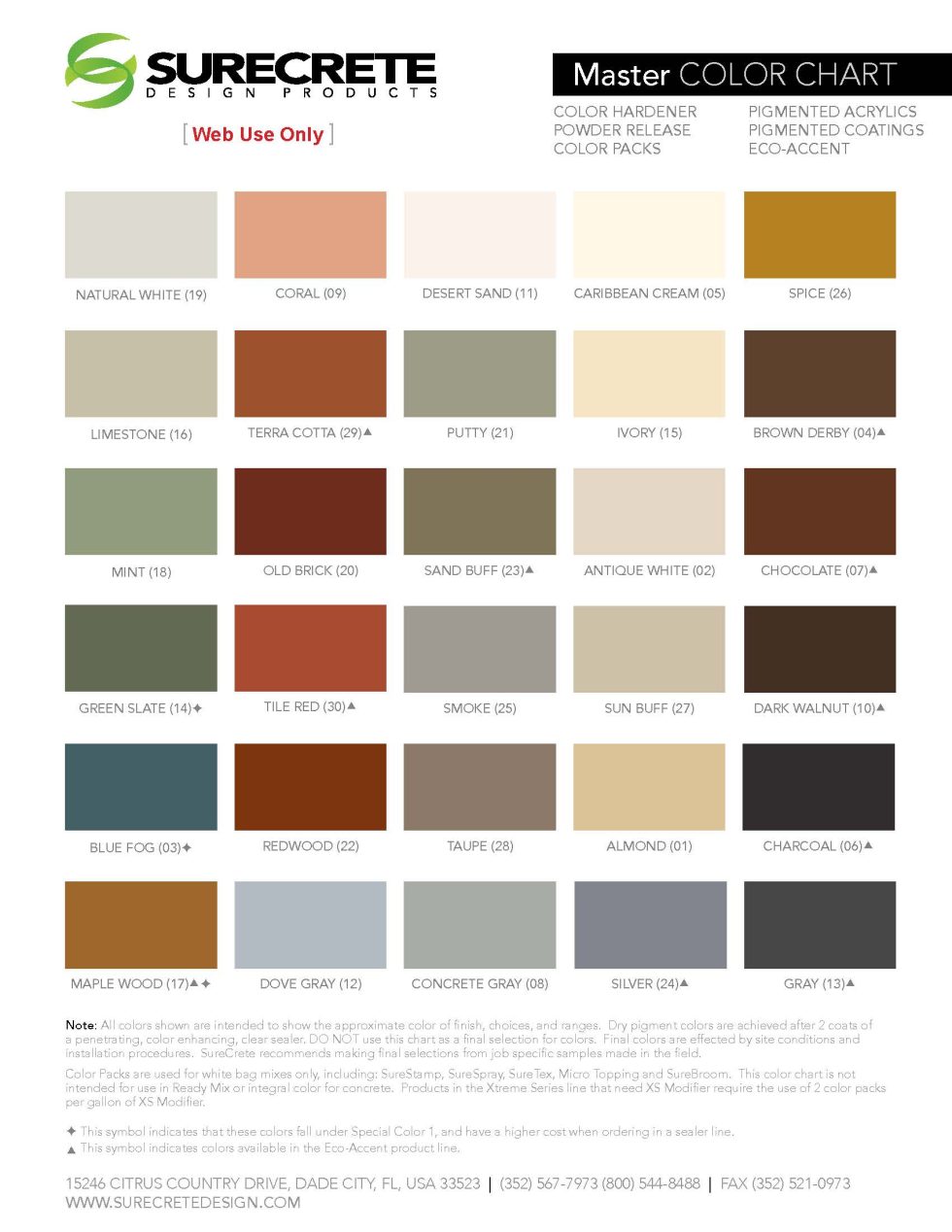 COLOR CHARTS | SSS