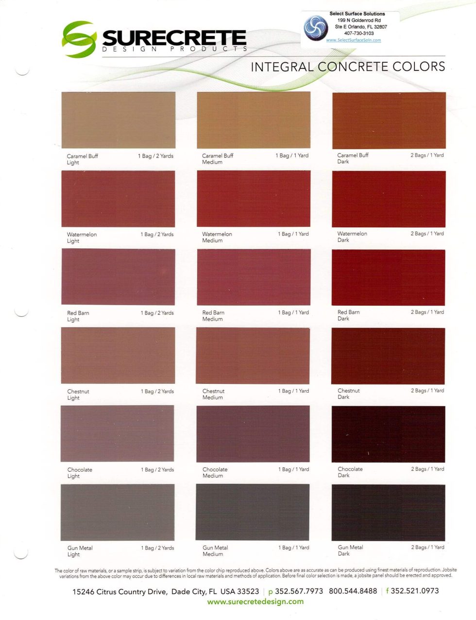 COLOR CHARTS | SSS